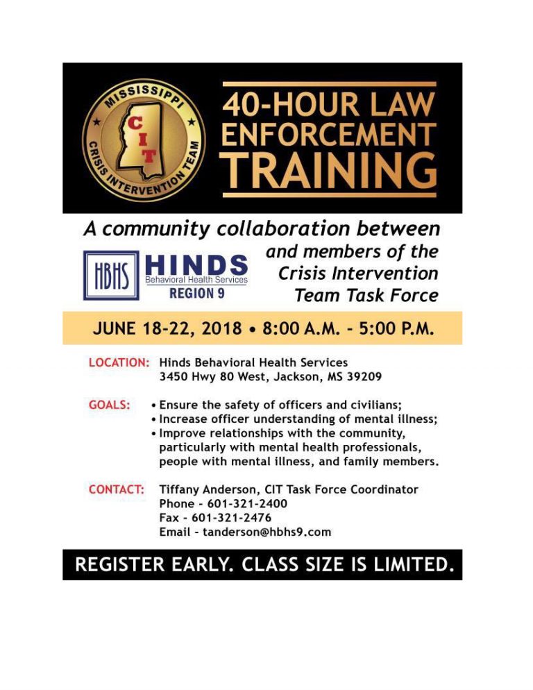 Law Enforcement CIT Training - Hinds Behavioral Health Services - Region 9