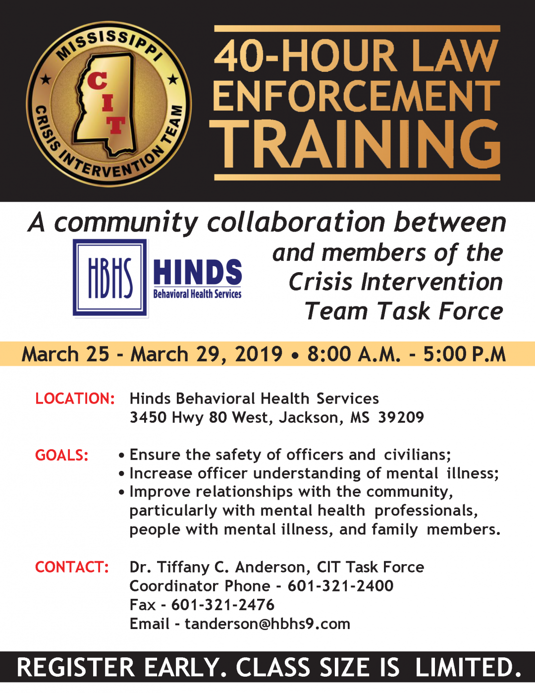 Crisis Intervention Team (CIT) 40-Hour Law Enforcement Training Program ...