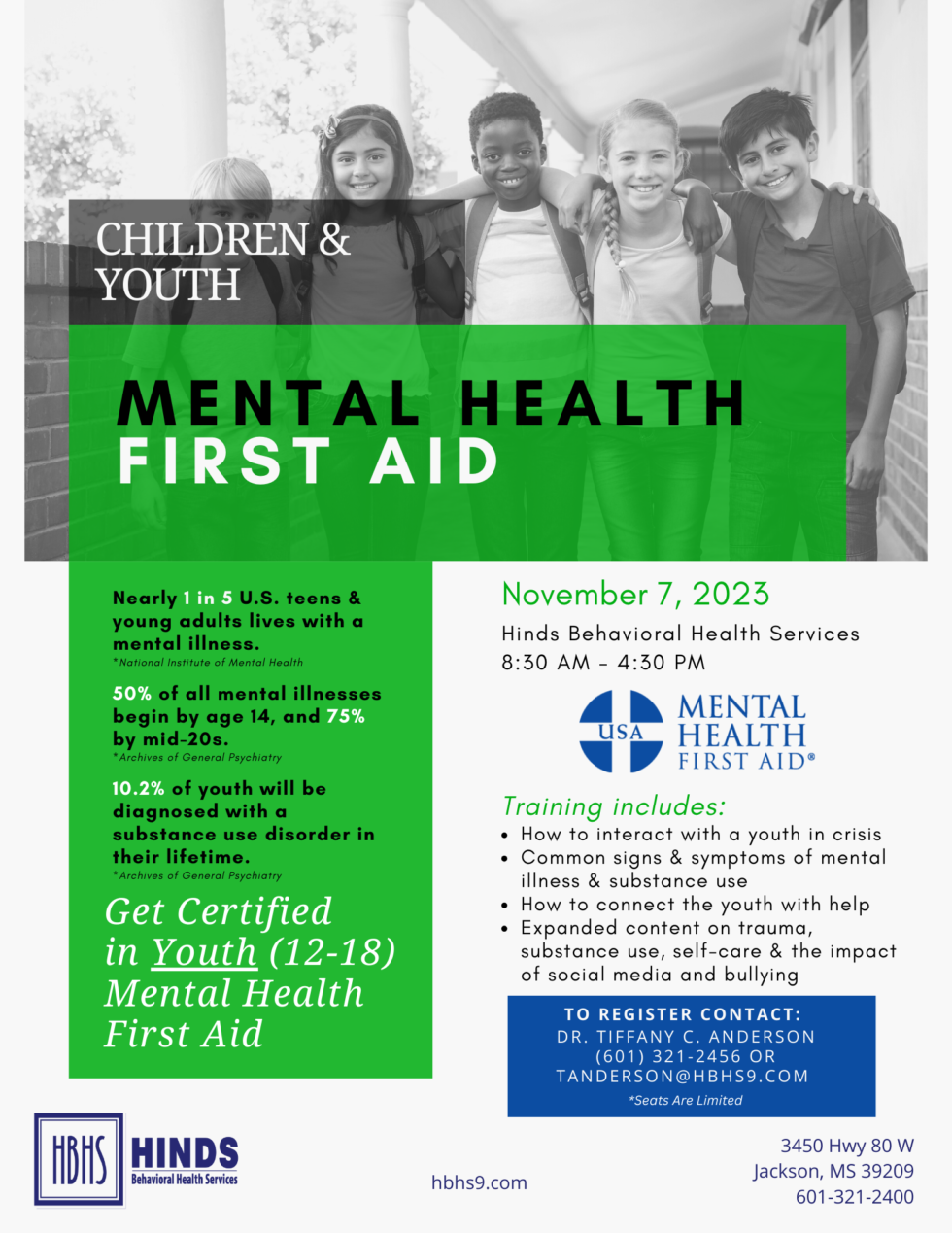 Children & Youth Mental Health First Aid - Hinds Behavioral Health Services - Region 9