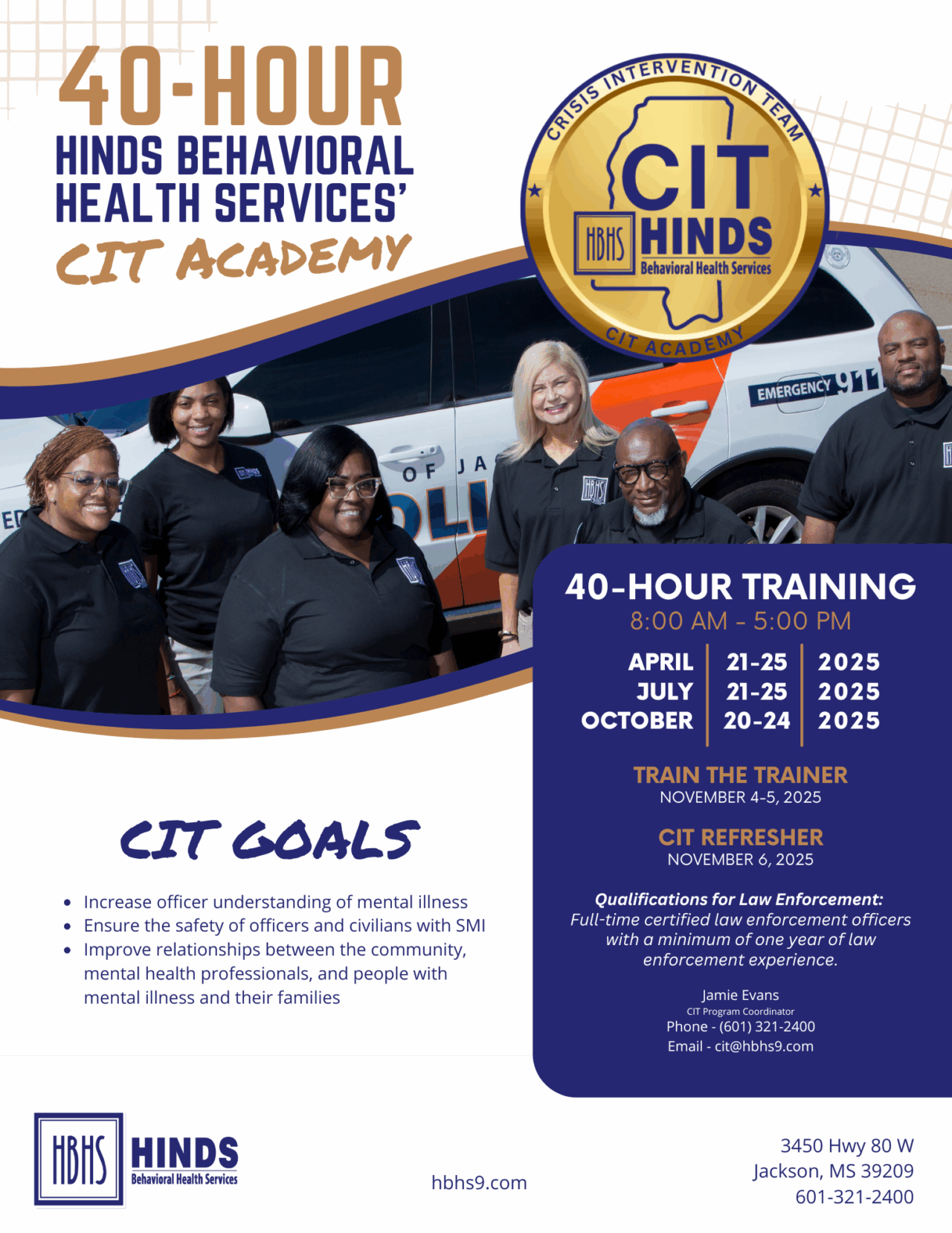 October CIT 40-Hour Law Enforcement Training - Hinds Behavioral Health ...
